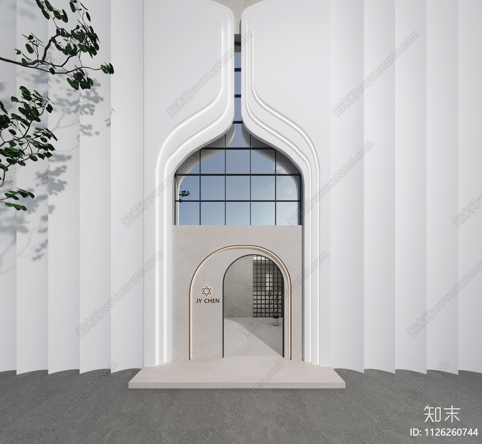 现代门头门面3d模型下载【id1126260744】知末3d模型网