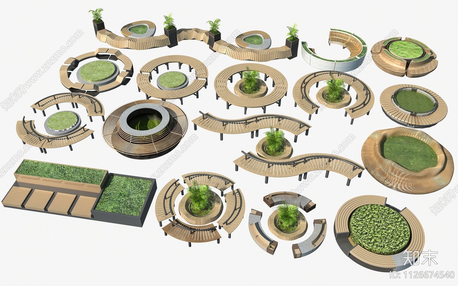 现代景观座椅3d模型下载【id1126674540】知末3d模型网