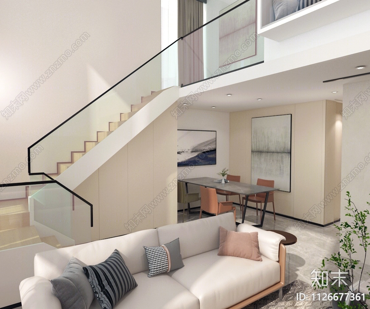 现代loft公寓3d模型下载【id1126677361】知末3d模型网