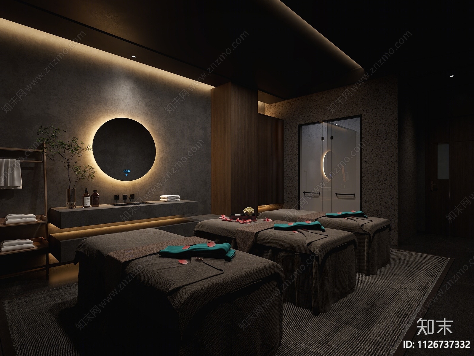 现代spa包厢3d模型下载【id1126737332】知末3d模型网
