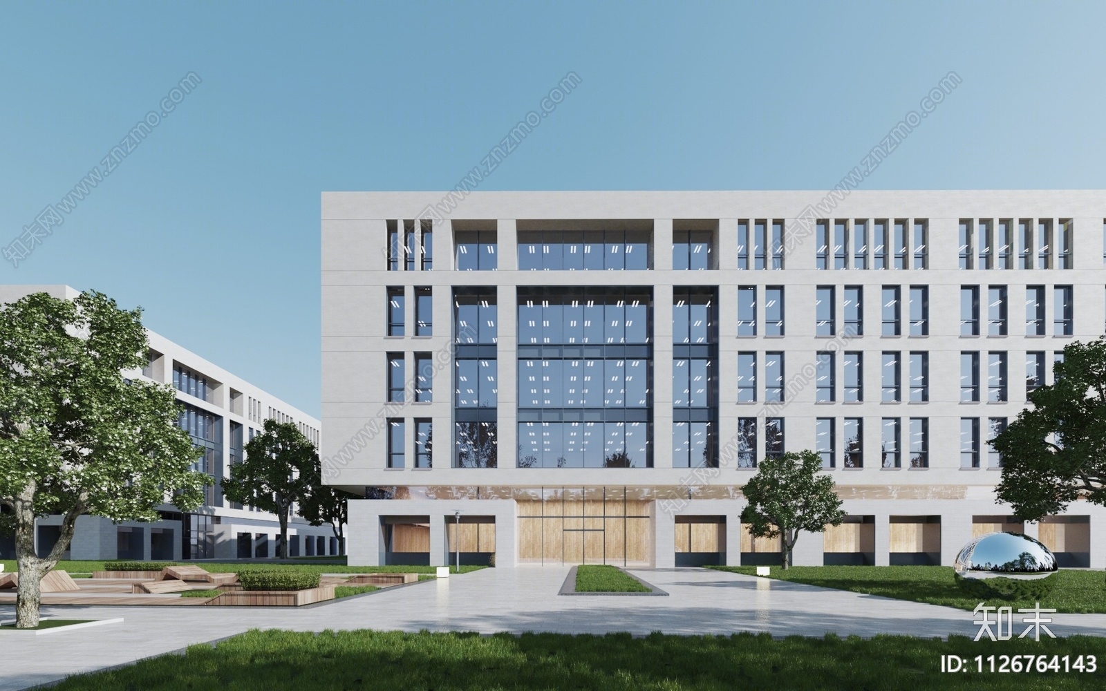 现代办公楼3d模型下载【id1126764143】知末3d模型网