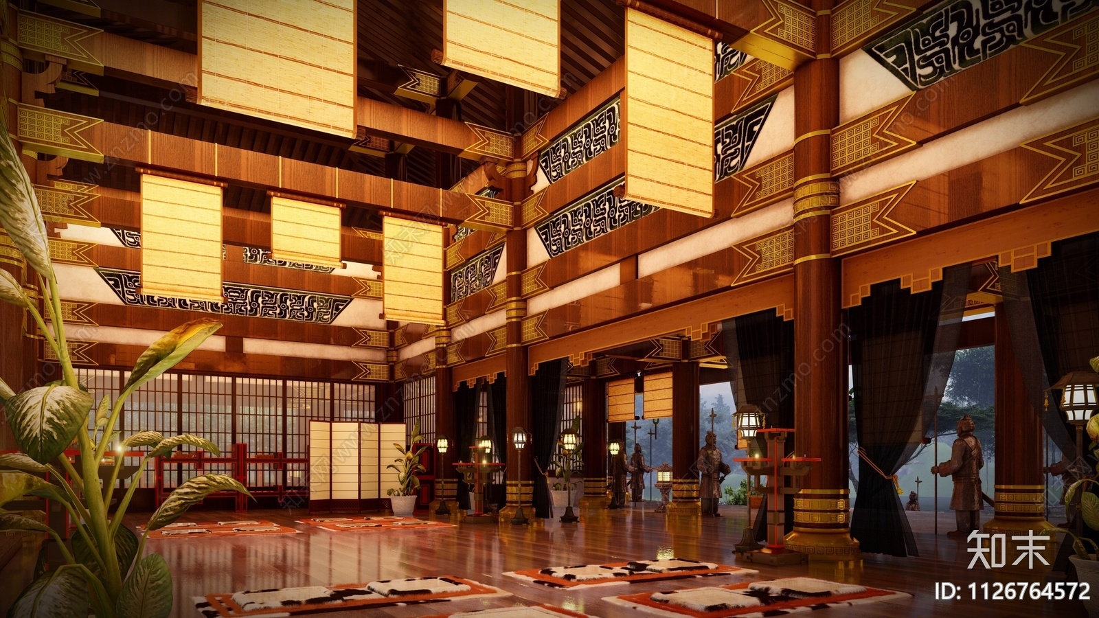 中式古建筑SU模型下载【ID:1126764572】_知末su模型网