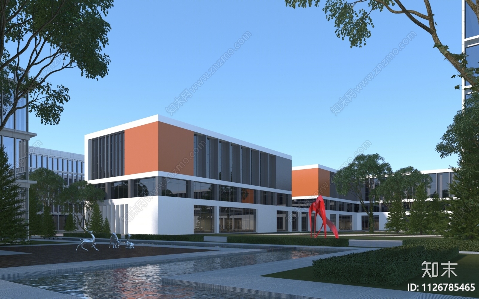 现代办公楼3d模型下载【id1126785465】知末3d模型网