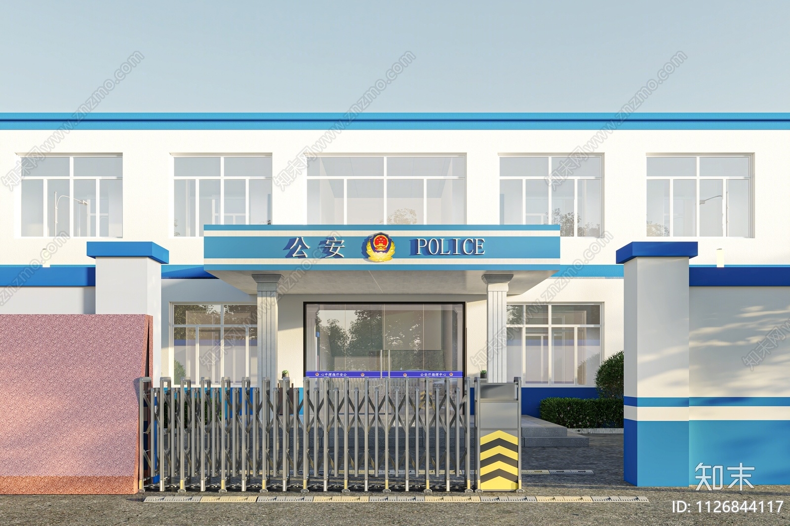 现代公安局鸟瞰规划3d模型下载【id1126844117】知末3d模型网