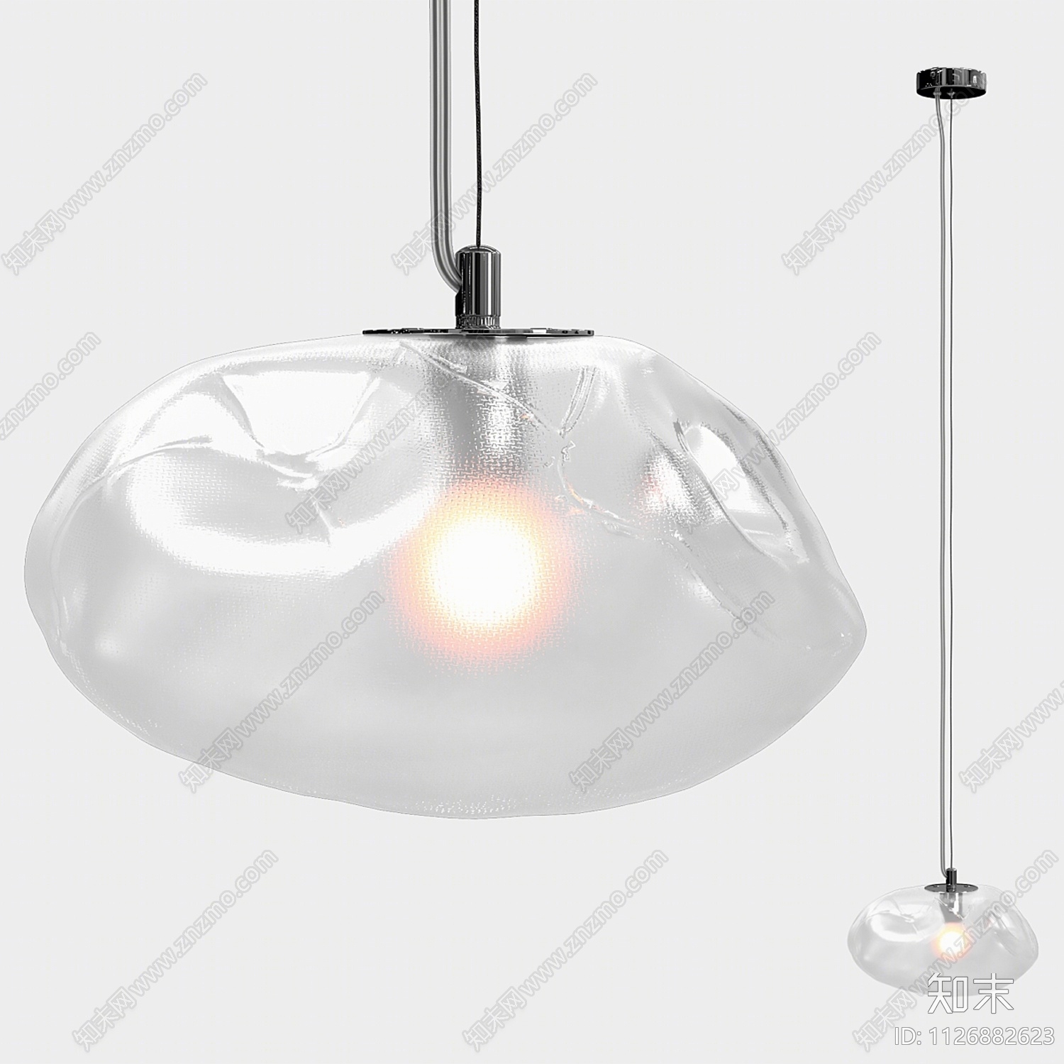现代玻璃艺术吊灯3d模型下载【id1126882623】知末3d模型网