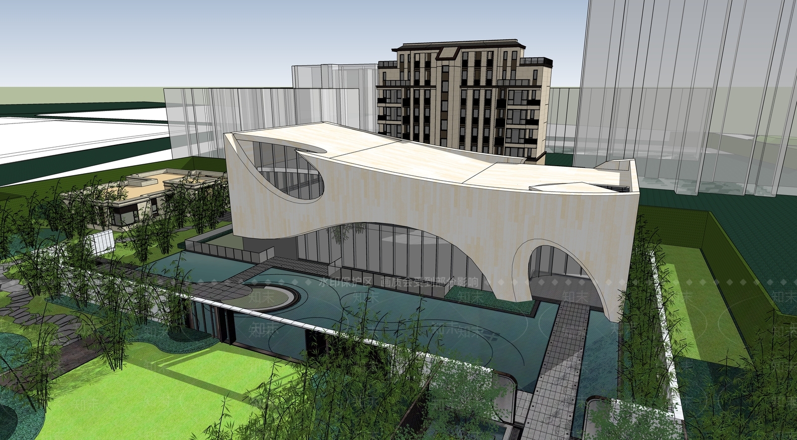 现代售楼部SU模型下载【ID:1126980806】_知末su模型网