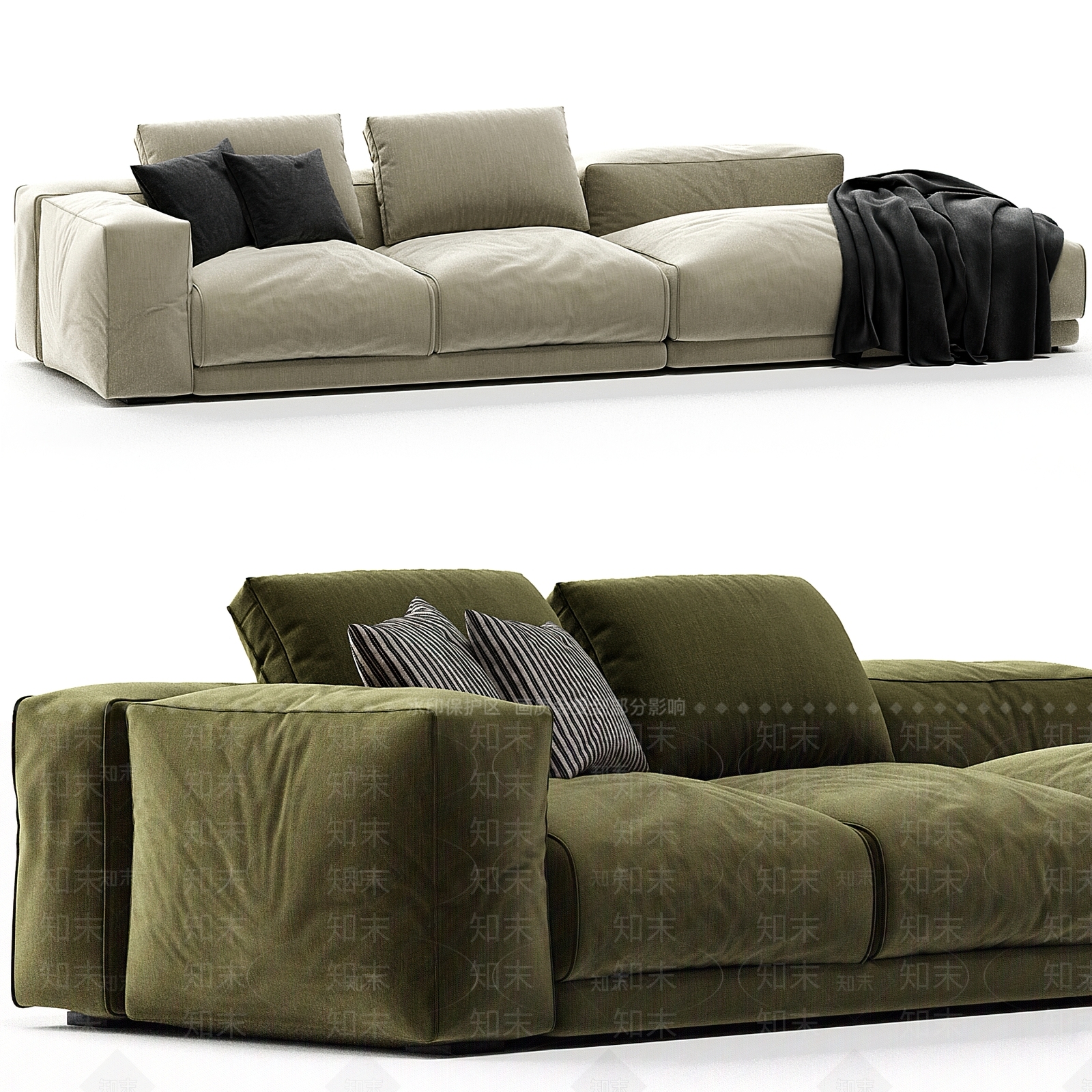 Lounge现代多人沙发3D模型下载【ID:1127033422】_知末3d模型网