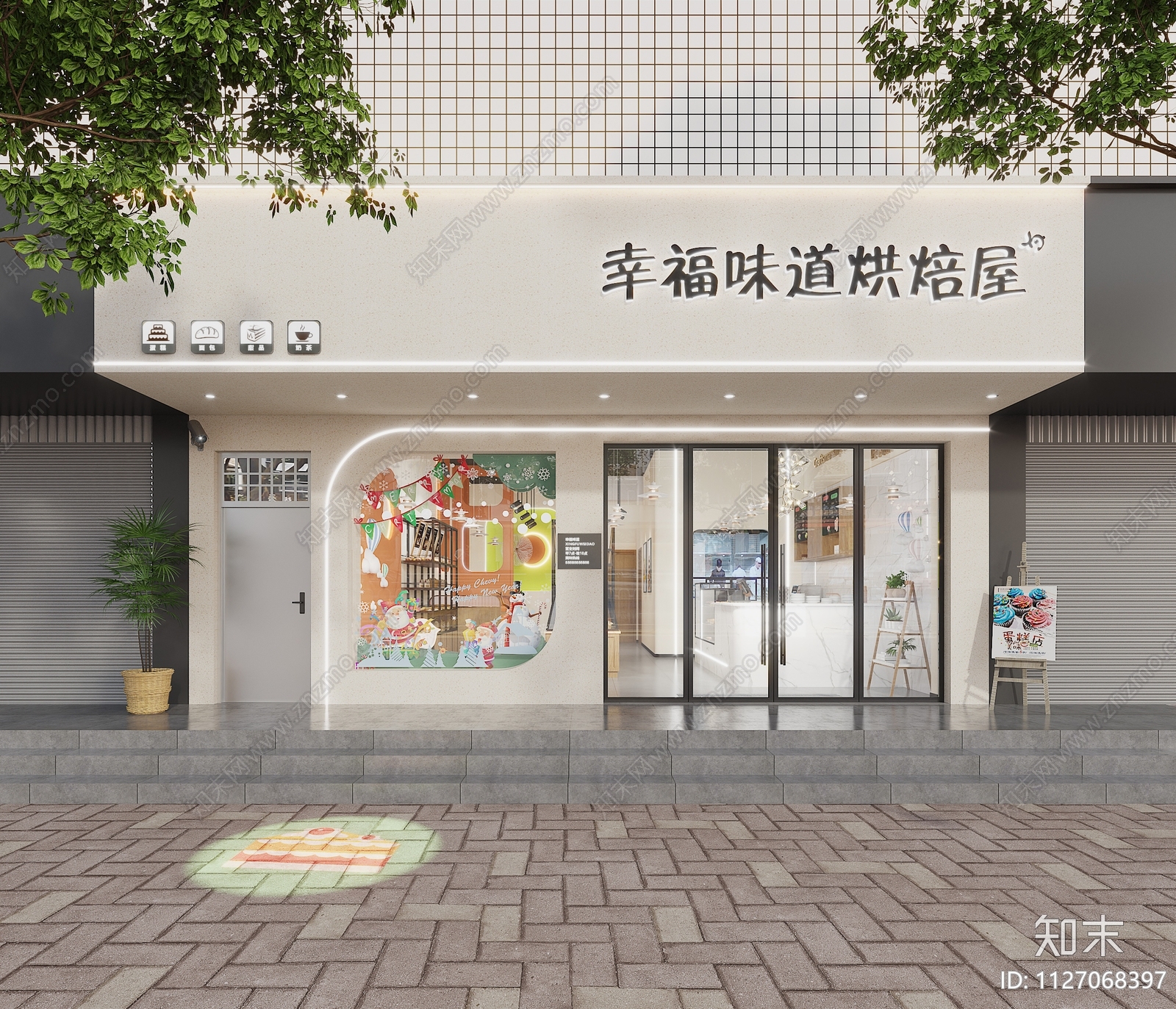 现代蛋糕面包店3d模型下载【id1127068397】知末3d模型网