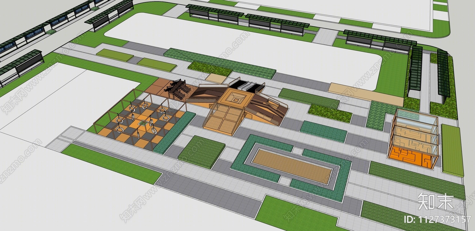 JTL现代极简趣味方盒儿童活动区SU模型下载【ID:1127373157】_知末su模型网