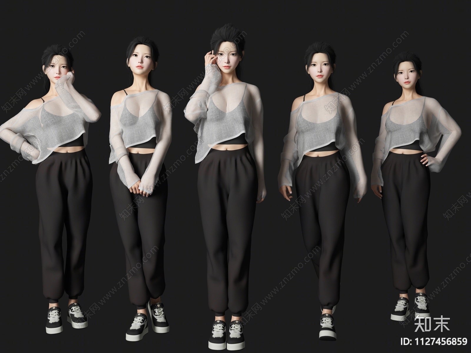 美女人物3D模型下载【ID:1127456859】_知末3d模型网