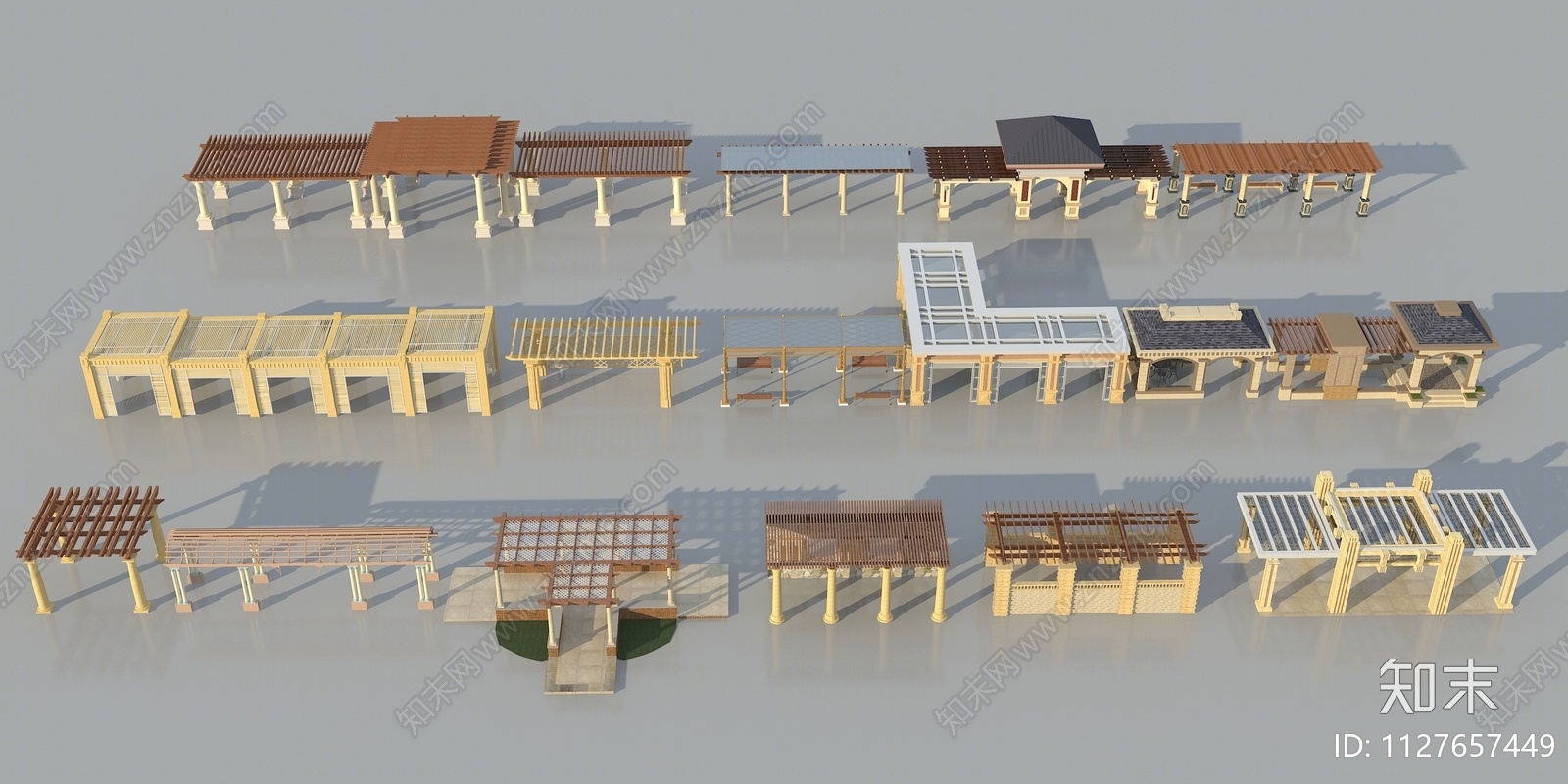 现代长廊3d模型下载【id1127657449】知末3d模型网