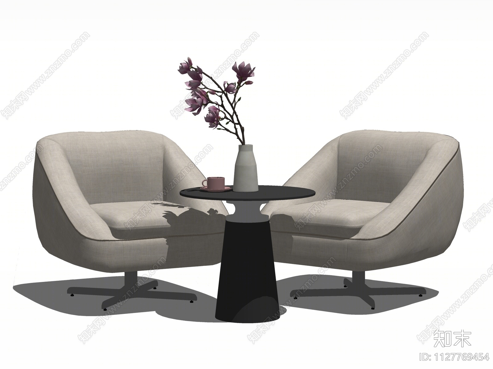Poltrona现代休闲桌椅组合su模型下载【id1127769454】知末su模型网