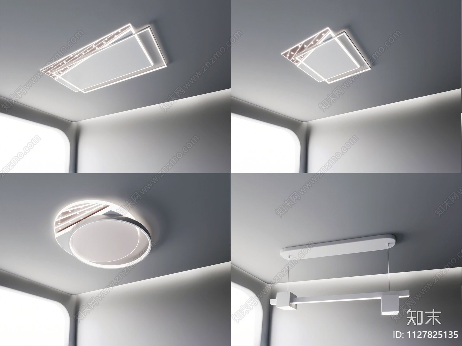 现代灯具组合3d模型下载【id1127825135】知末3d模型网