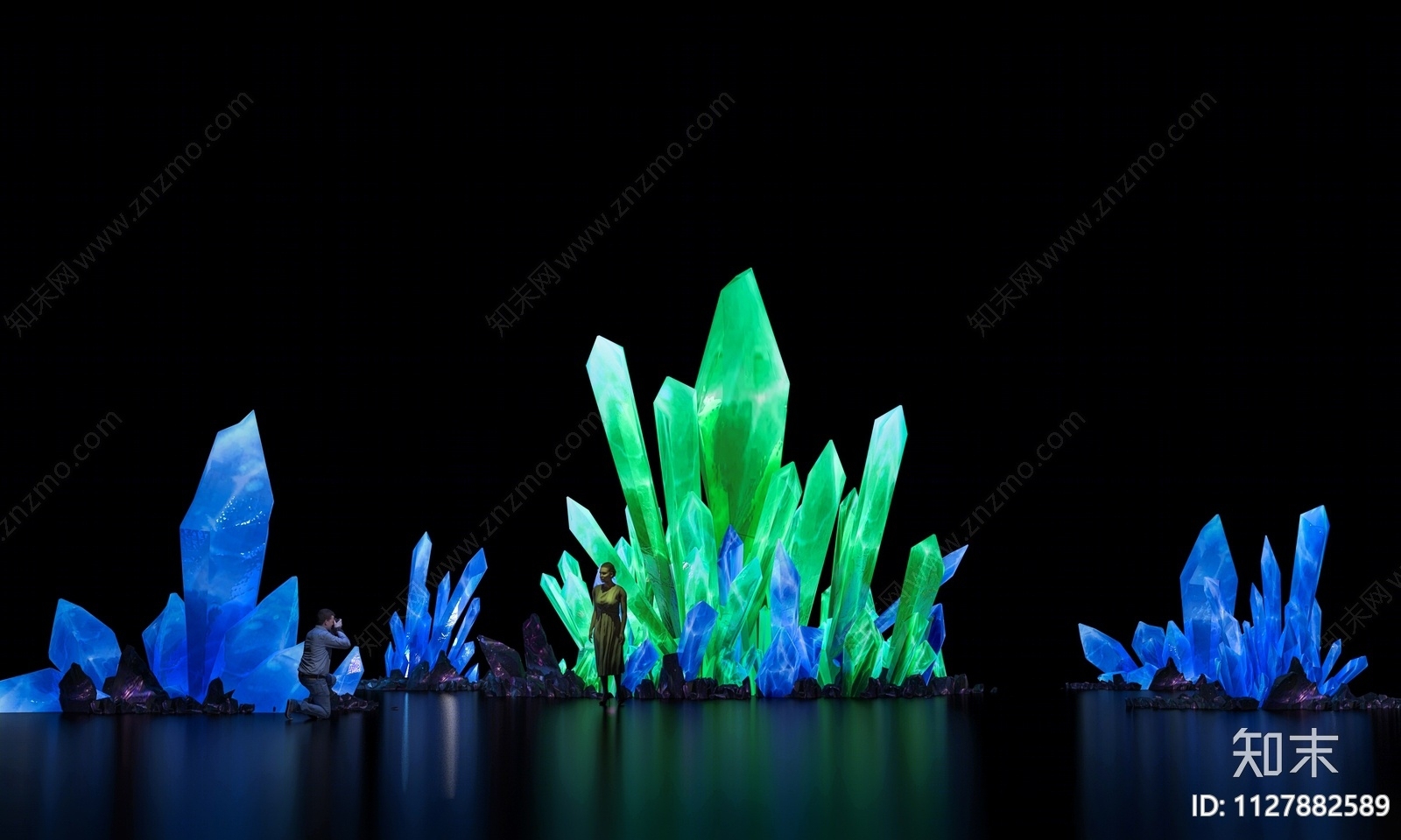 现代水晶石雕塑3d模型下载【id1127882589】知末3d模型网