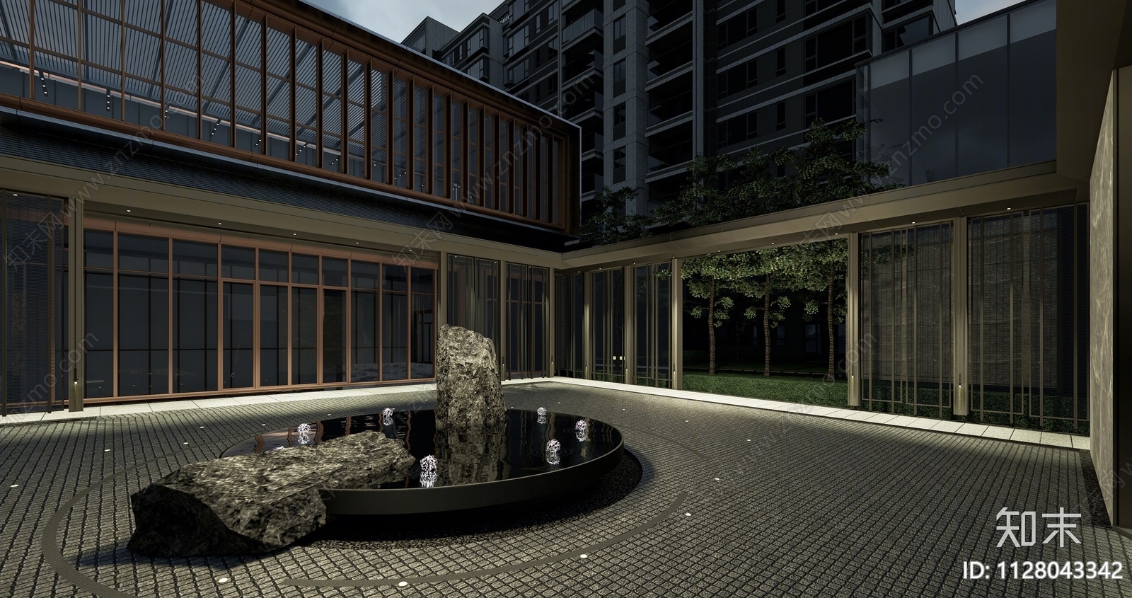 JTL现代小区景观SU模型下载【ID:1128043342】_知末su模型网
