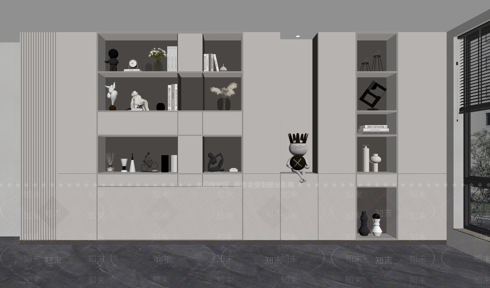 现代装饰柜SU模型下载【ID:1128161418】_知末su模型网