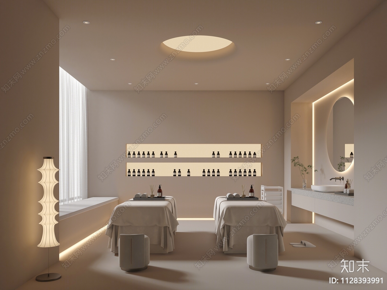 现代美容spa店包间3d模型下载【id1128393991】知末3d模型网