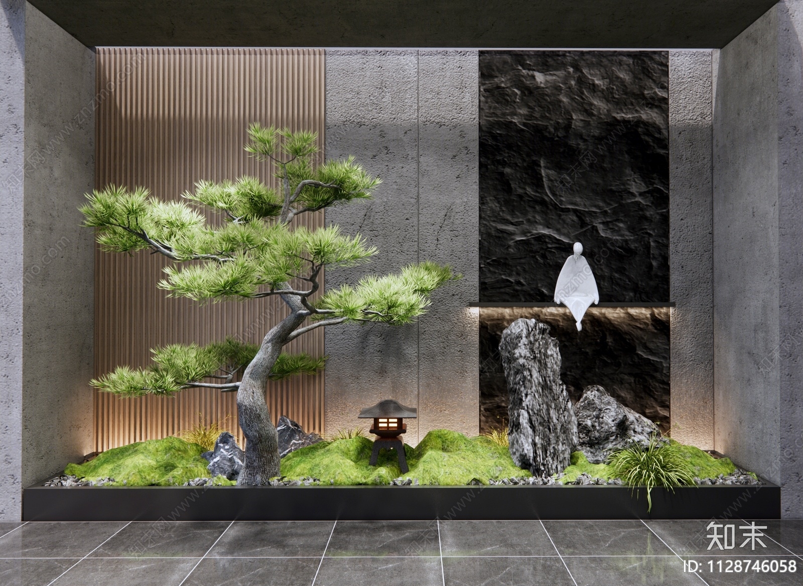 现代室内景观造景3d模型下载【id1128746058】知末3d模型网
