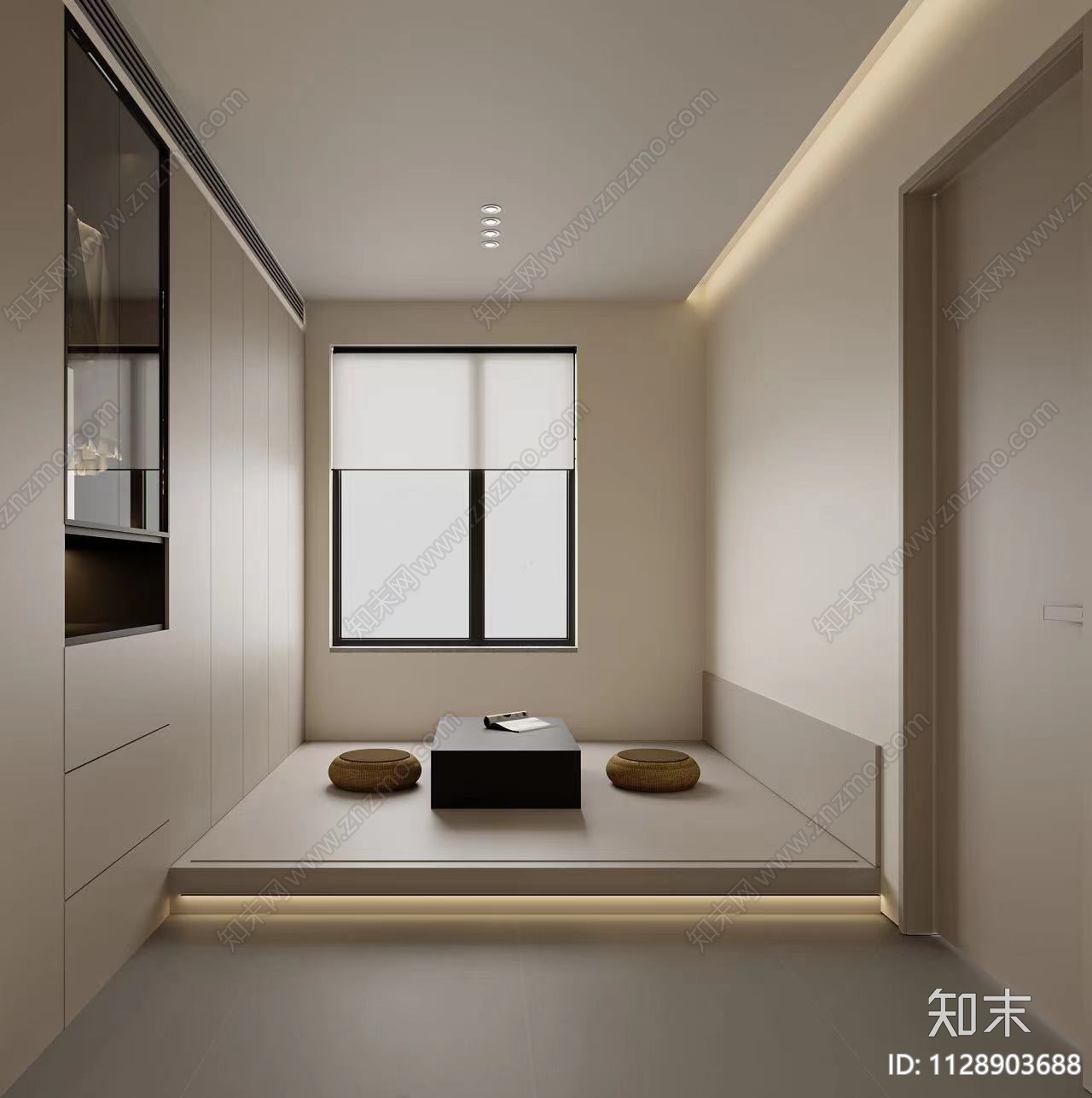 现代榻榻米茶室3d模型下载【id1128903688】知末3d模型网