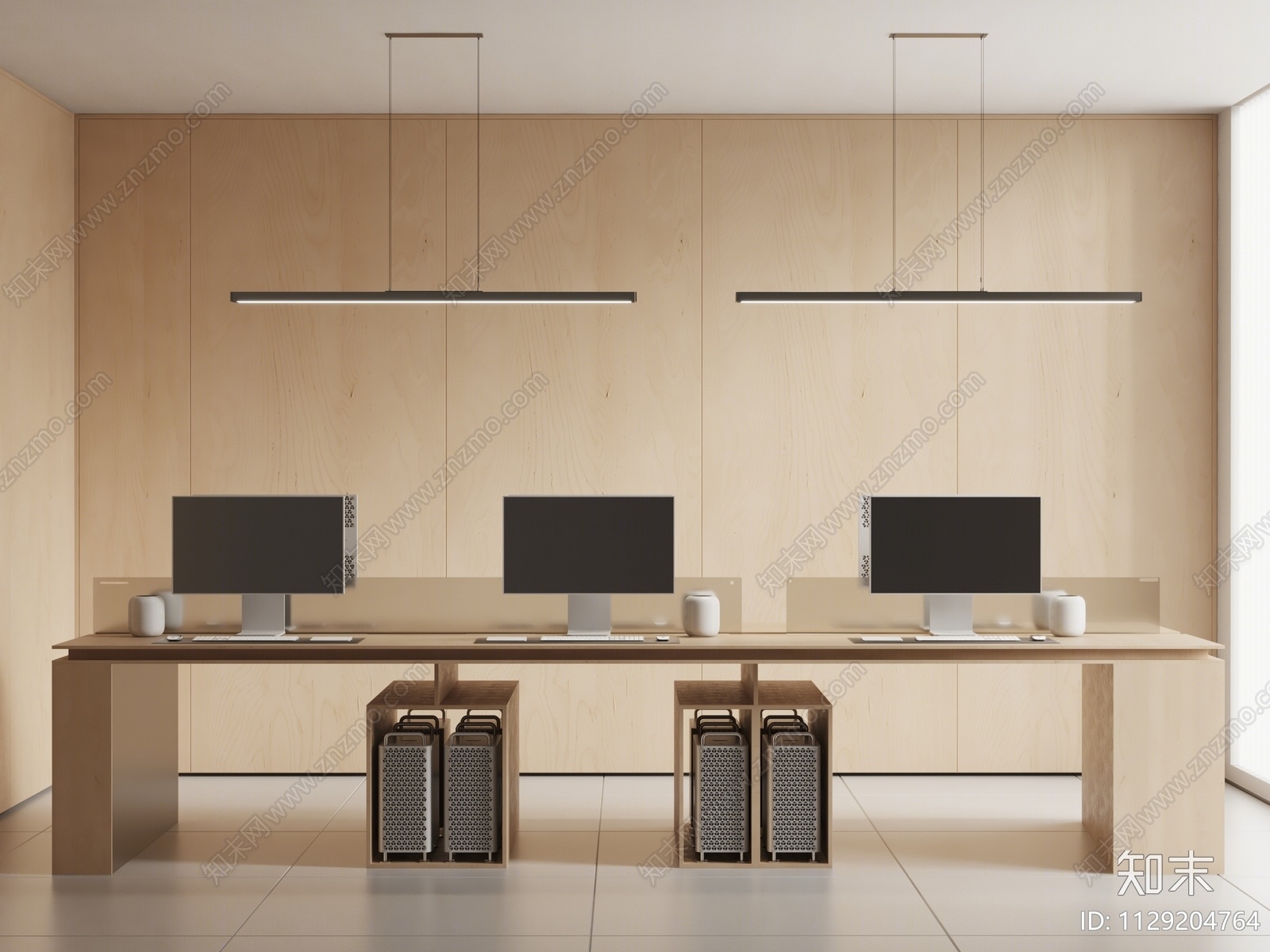 现代办公桌3d模型下载【id1129204764】知末3d模型网