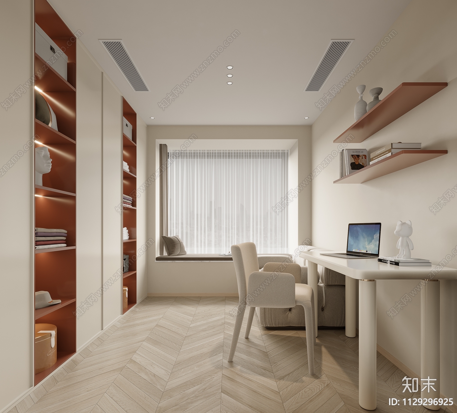 现代书房3d模型下载【id1129296925】知末3d模型网