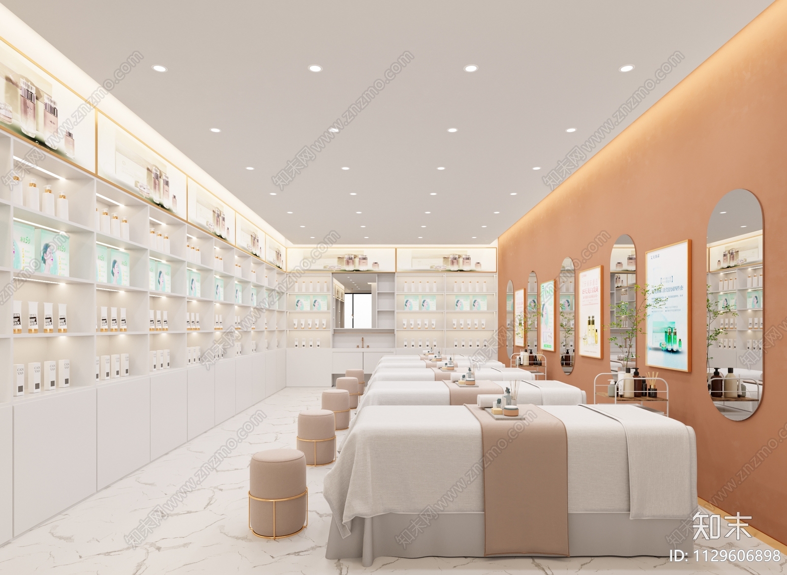 现代美甲店3d模型下载【id1129606898】知末3d模型网