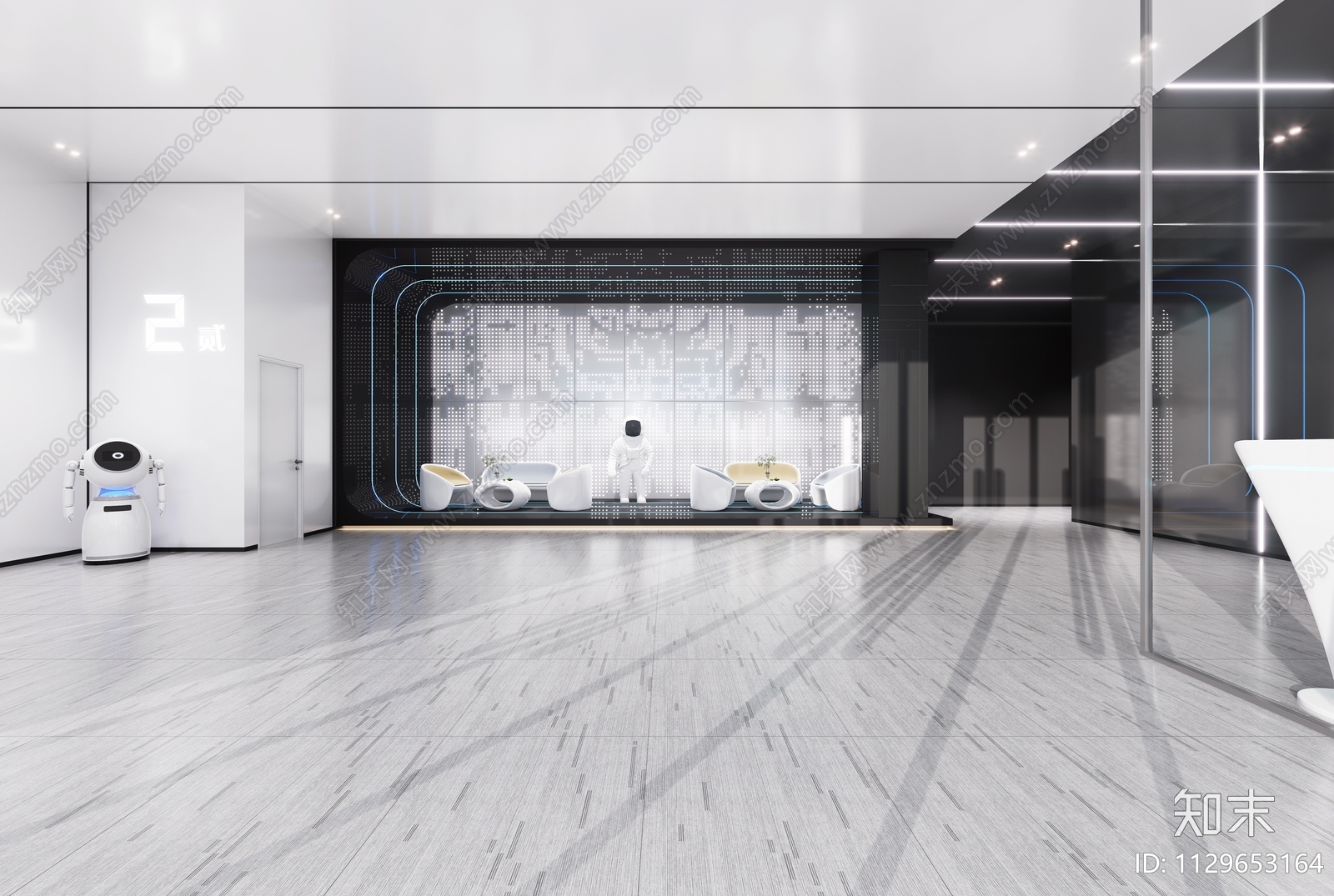 现代科技公司大堂3d模型下载【id1129653164】知末3d模型网