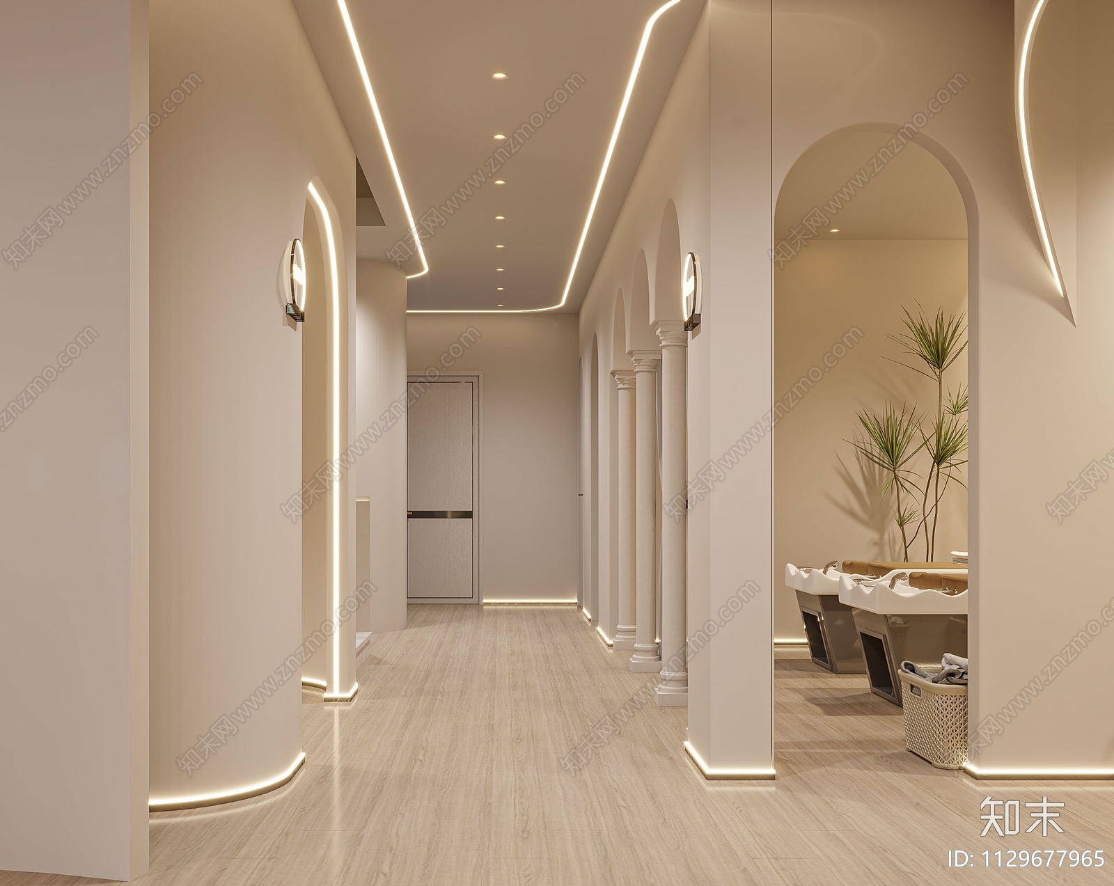 现代美容spa店3d模型下载【id1129677965】知末3d模型网