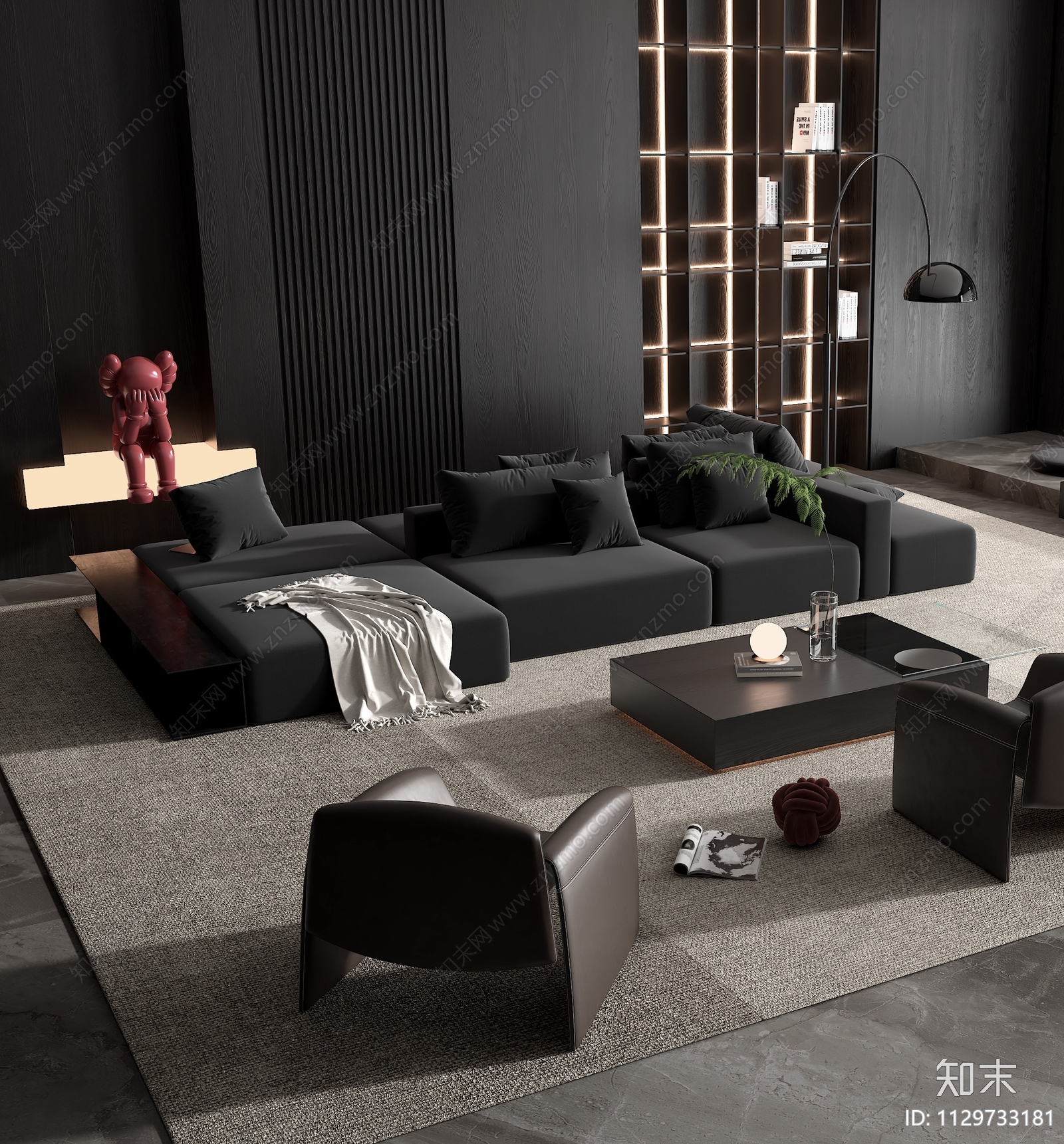 Poliform现代沙发茶几组合3d模型下载【id1129733181】知末3d模型网