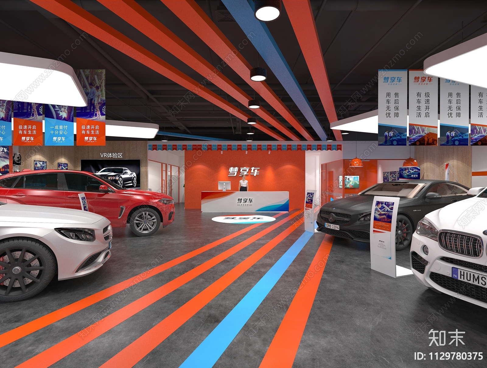 现代汽车展厅3d模型下载【id1129780375】知末3d模型网