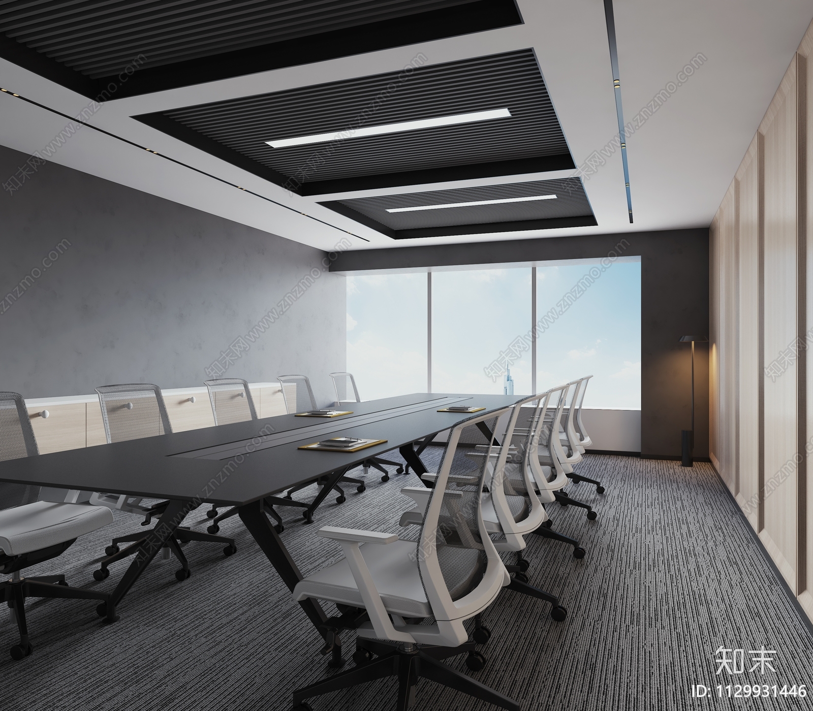 现代会议室3d模型下载【id1129931446】知末3d模型网