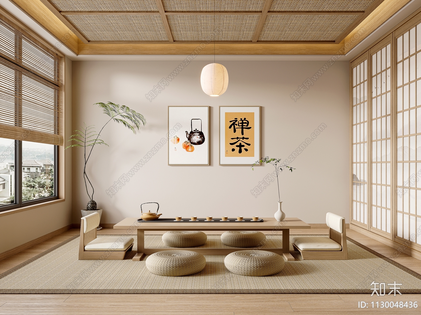 日式茶室3d模型下载【id1130048436】知末3d模型网