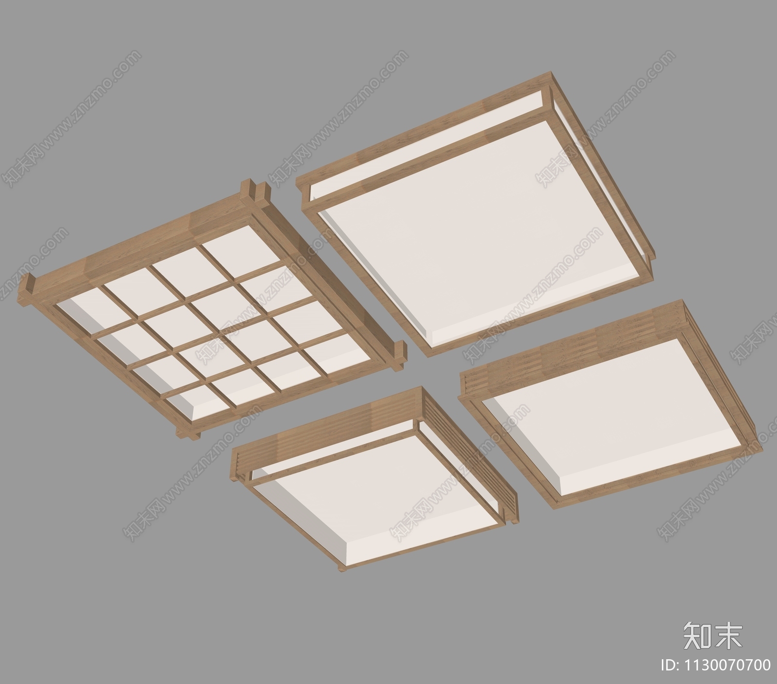 现代艺术吸顶灯su模型下载【id1130070700】知末su模型网