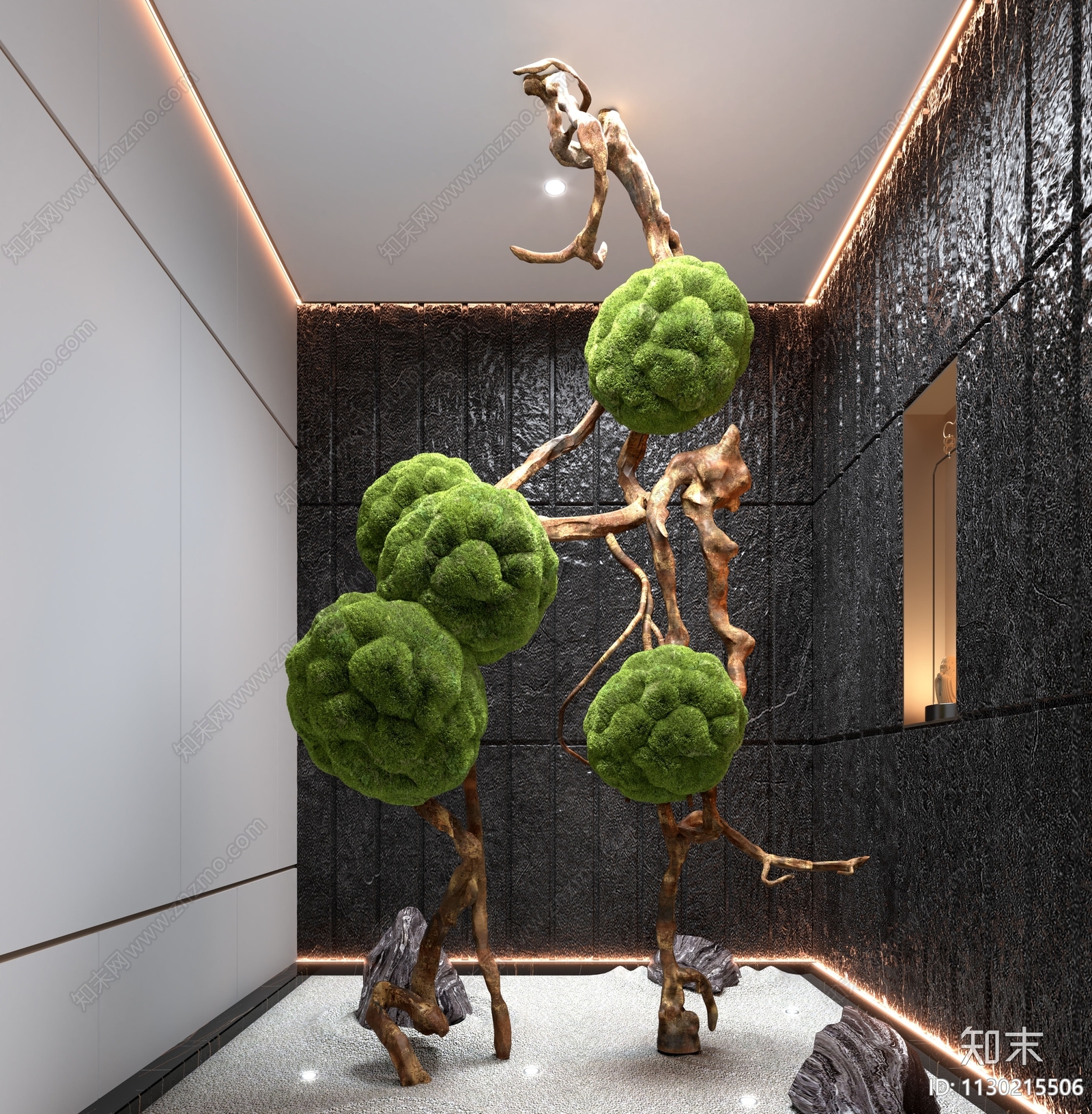 现代室内景观造景3d模型下载【id1130215506】知末3d模型网