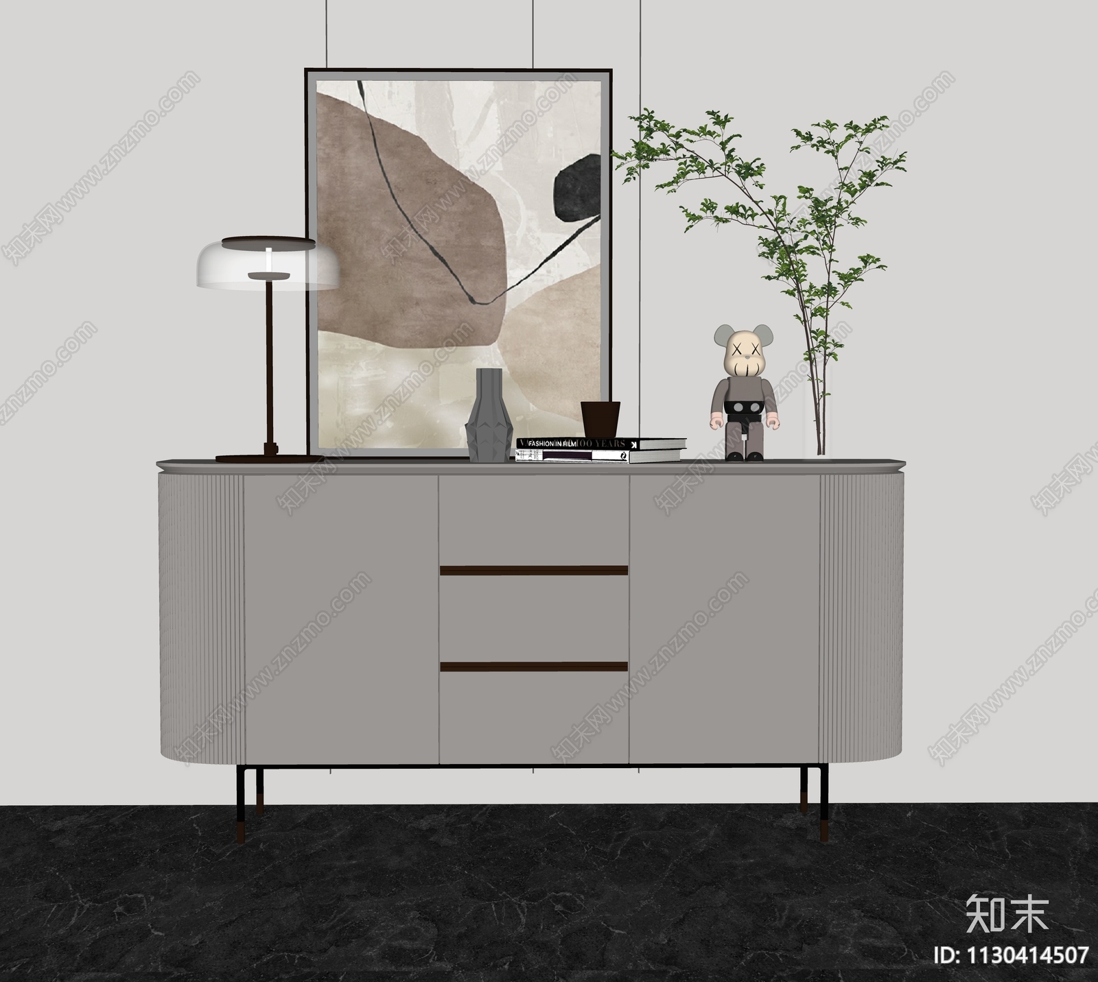 现代玄关柜su模型下载【id1130414507】知末su模型网