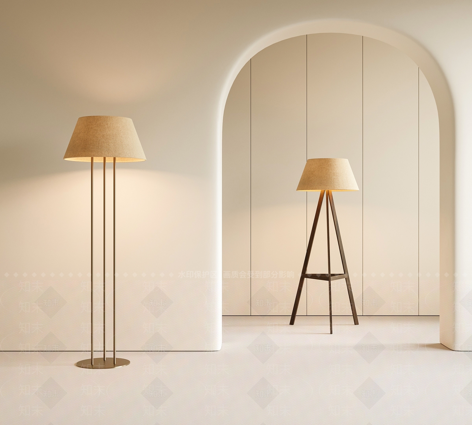 Areti侘寂风落地灯SU模型下载【ID:1130423820】_知末su模型网