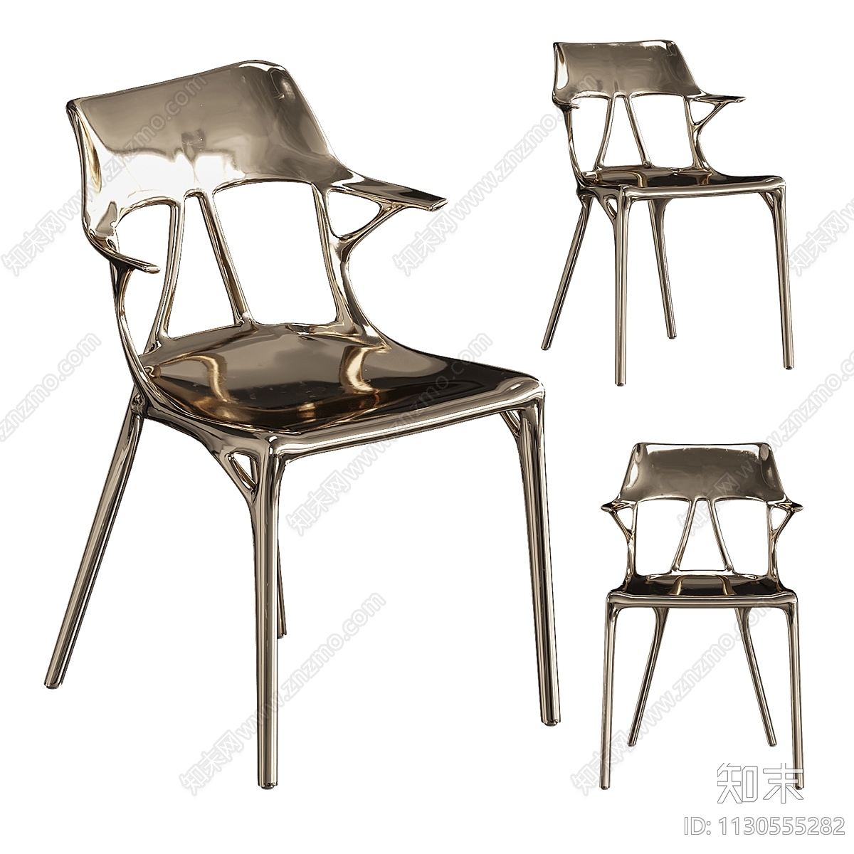 Kartell现代休闲椅3d模型下载【id1130555282】知末3d模型网