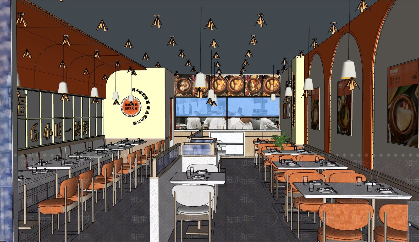 现代快餐店SU模型下载【ID:1130615625】_知末su模型网