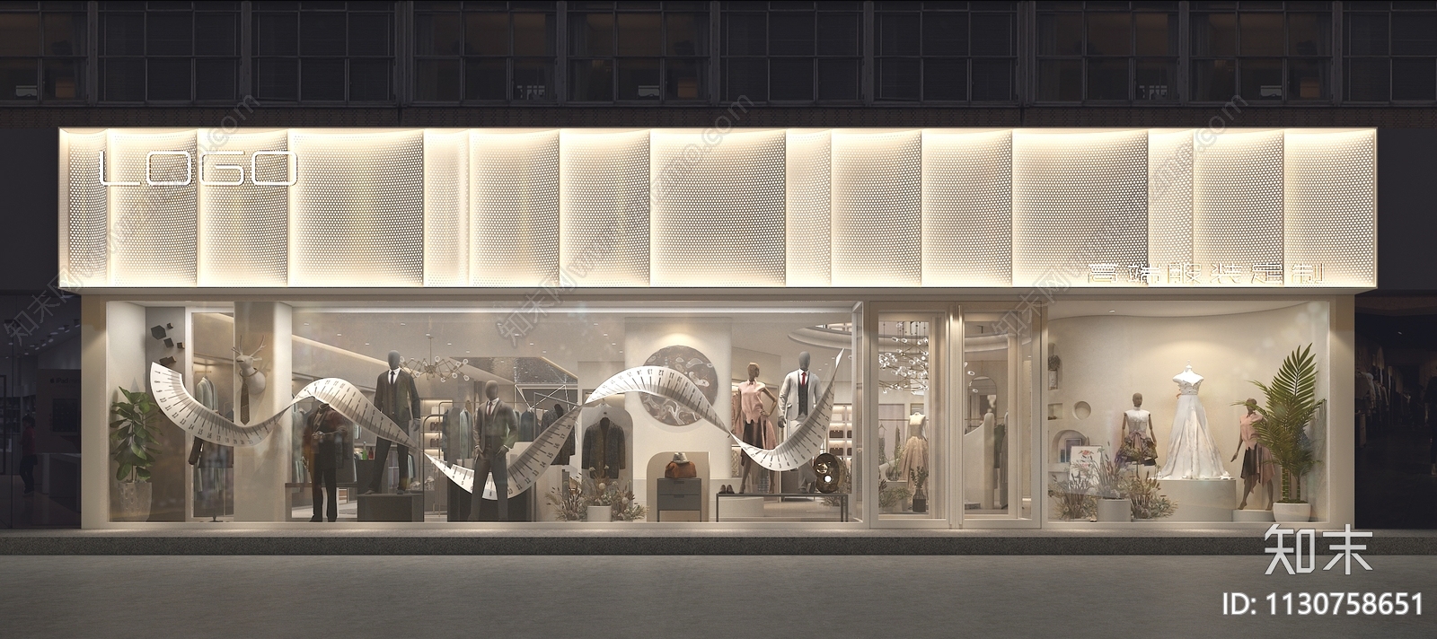 现代服装店门头门面3d模型下载【id1130758651】知末3d模型网