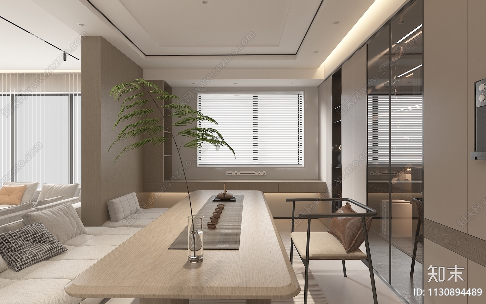 侘寂极简家居客厅3d模型下载【id1130894489】知末3d模型网