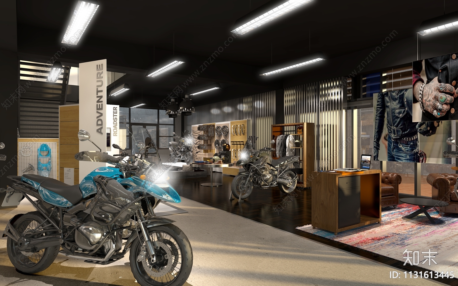 工业风宝马摩托车4s店3d模型下载【id1131613445】知末3d模型网