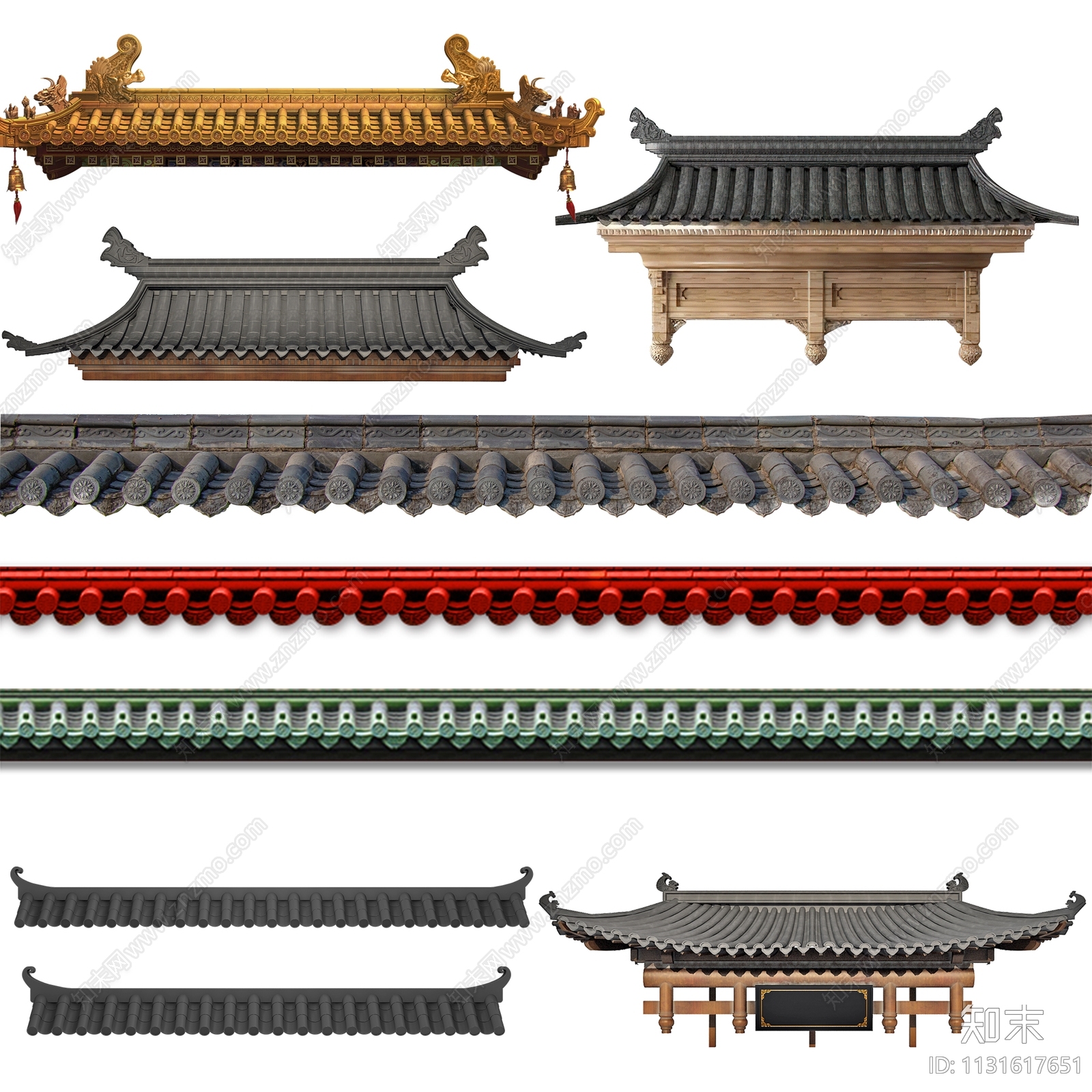 中式屋顶psd文件免抠贴图下载【ID:1131617651】_【知末网贴图库】