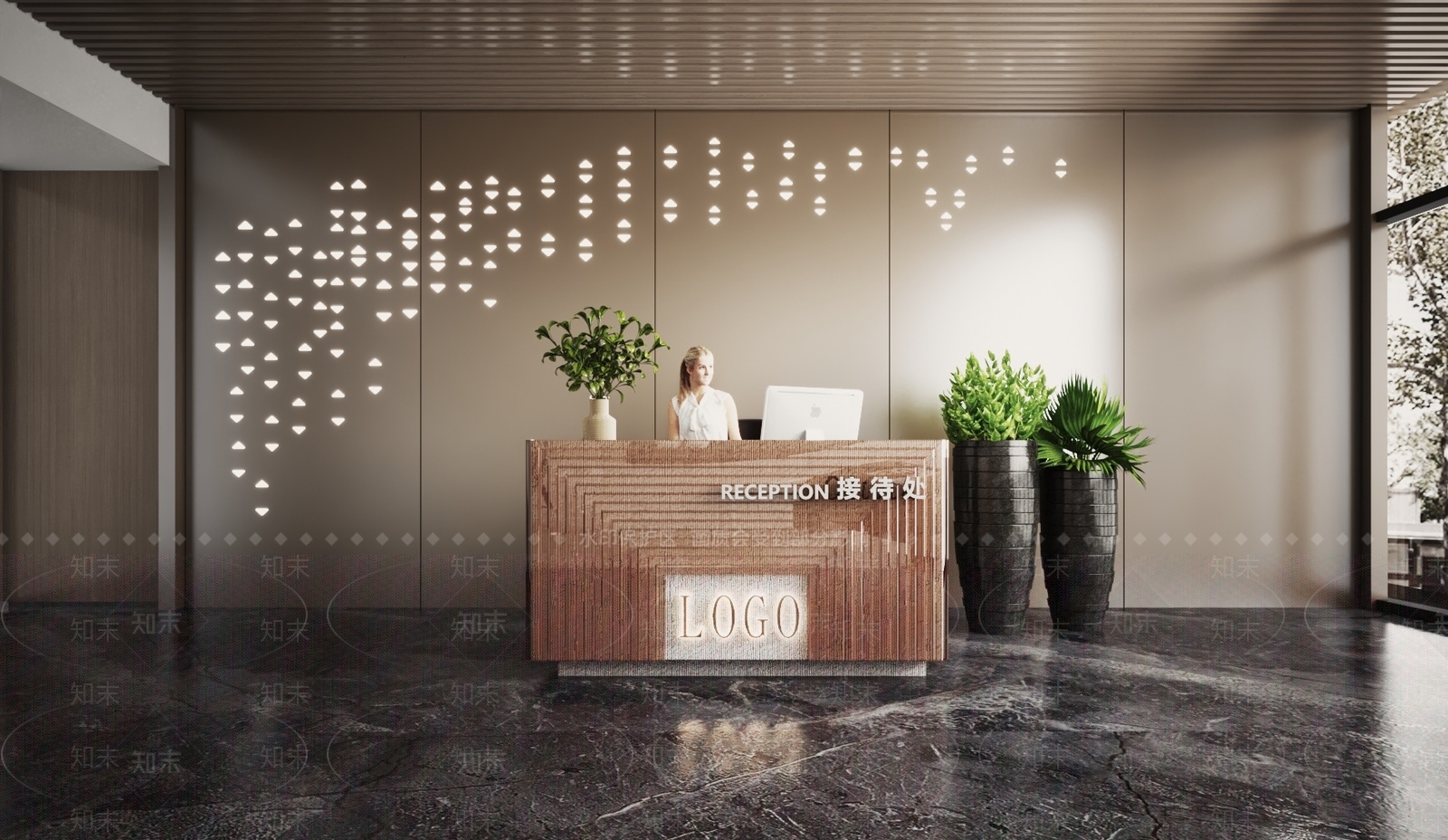 现代服务台3D模型下载【ID:1132100430】_知末3d模型网