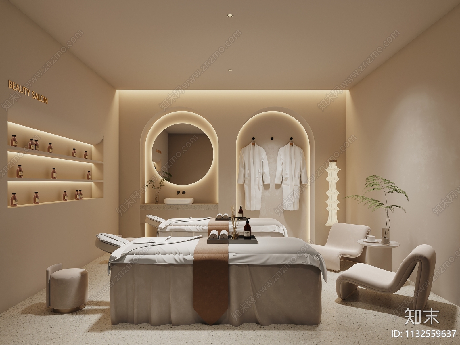 现代美容spa店包间3d模型下载【id1132559637】知末3d模型网