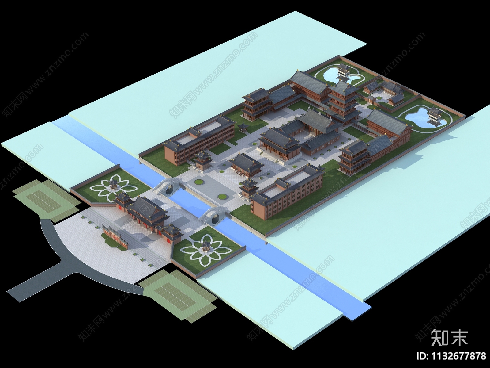 中式古建3d模型下载【id1132677878】知末3d模型网