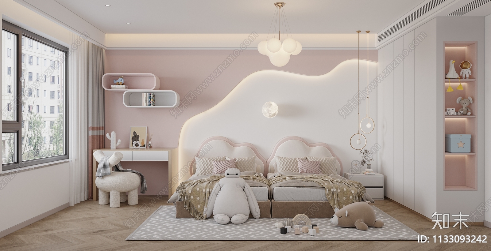 现代女孩房3d模型下载【id1133093242】知末3d模型网