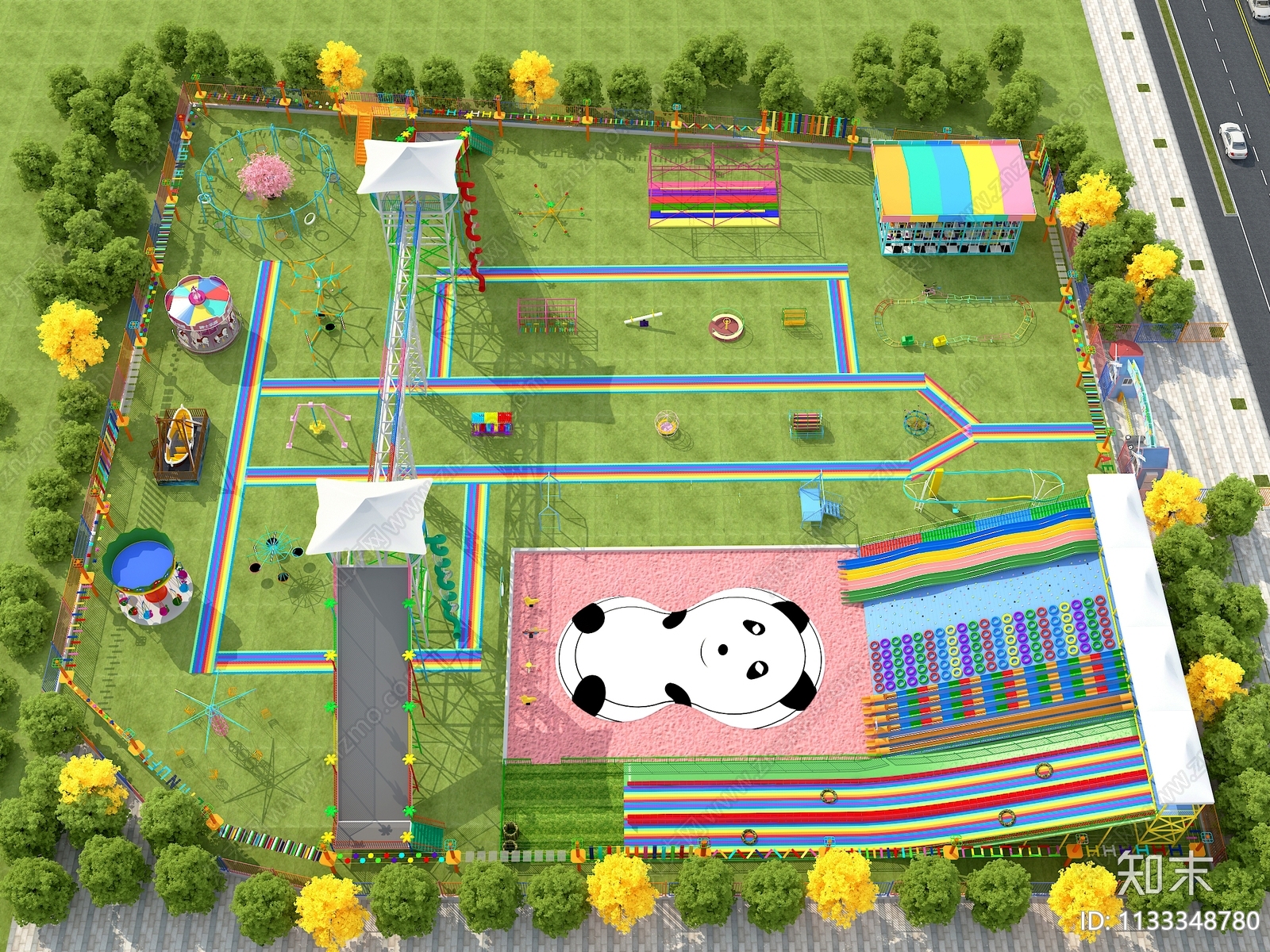 现代儿童乐园3d模型下载【id1133348780】知末3d模型网