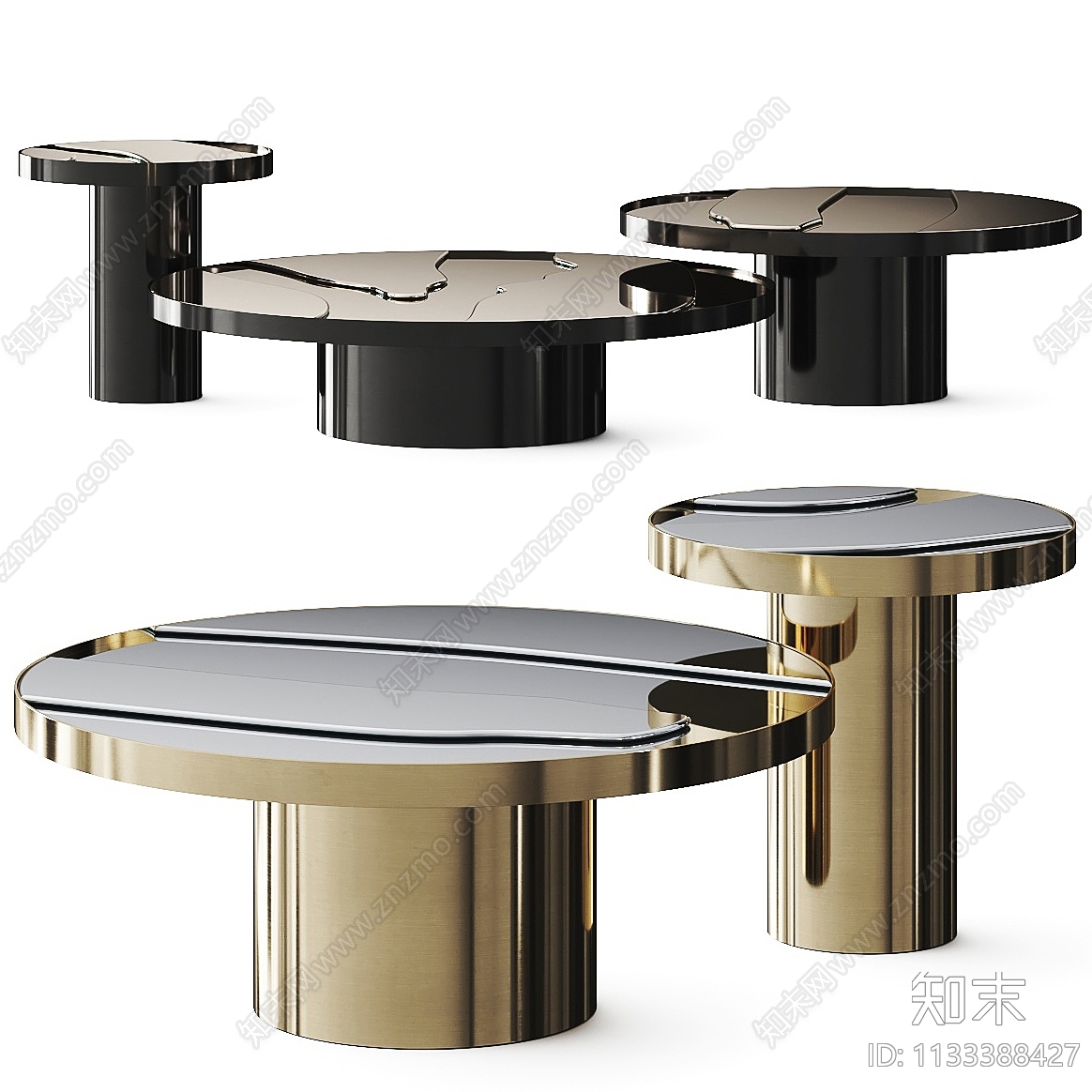Robertocavalli现代圆形茶几3d模型下载【id1133388427】知末3d模型网