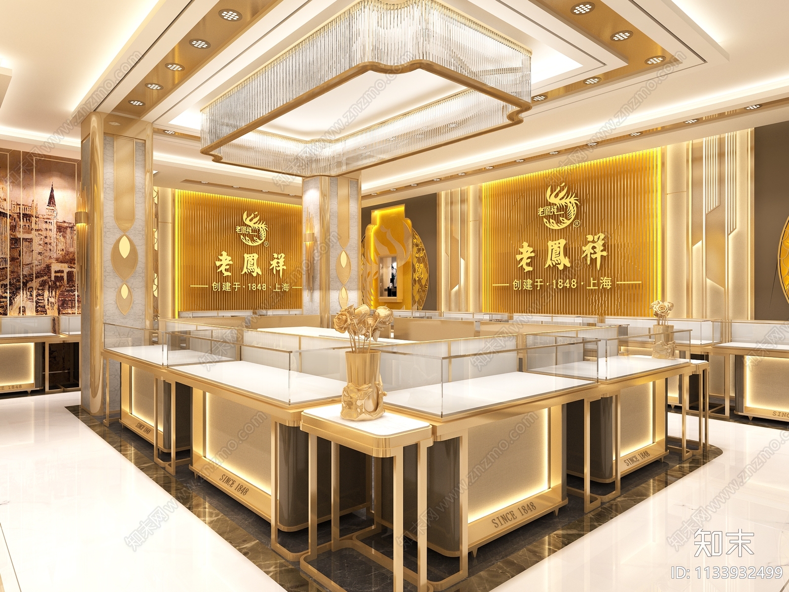 现代老凤祥珠宝店3d模型下载【id1133932499】知末3d模型网