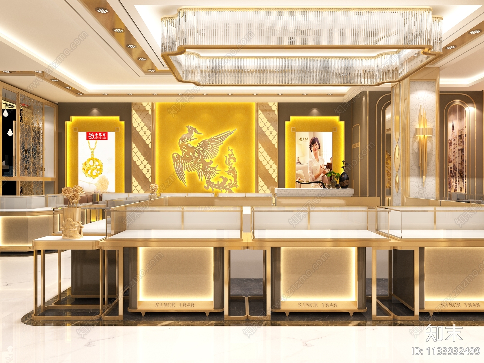 现代老凤祥珠宝店3d模型下载【id1133932499】知末3d模型网